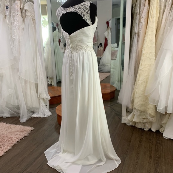 Dresses | Chiffon Keyhole Back Buttons Zipper Wedding Gown | Poshmark